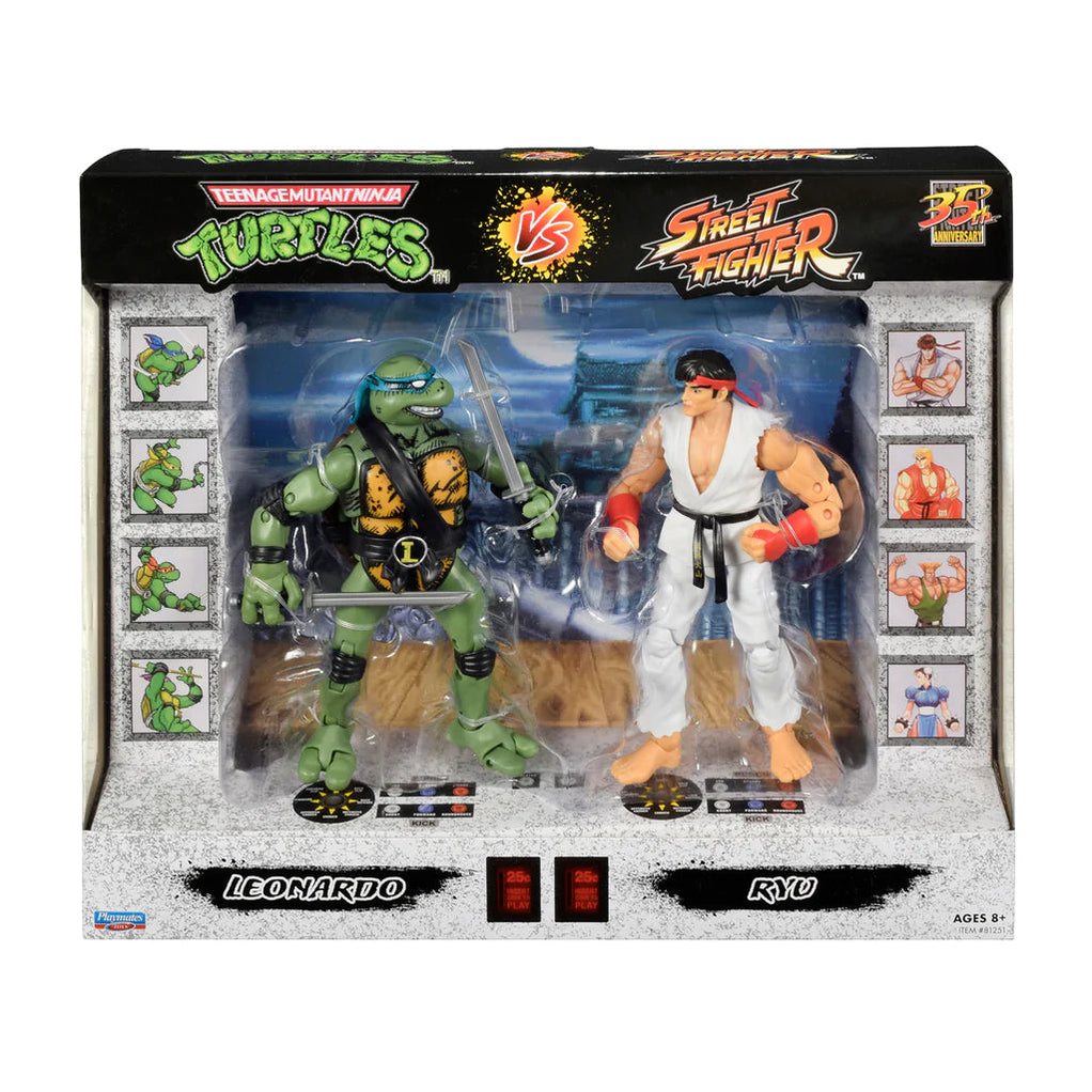 TMNT VS Street Fighter: Leonardo & Ryu Action Figures | Gobsmack Comics